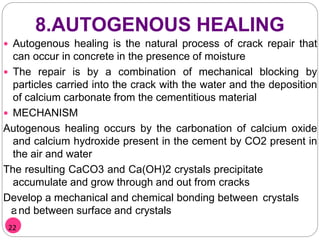 HEALING OF CRACK BY VARIOUS NEW TECHNIQUES | PPTX | Needlework | Arts ...