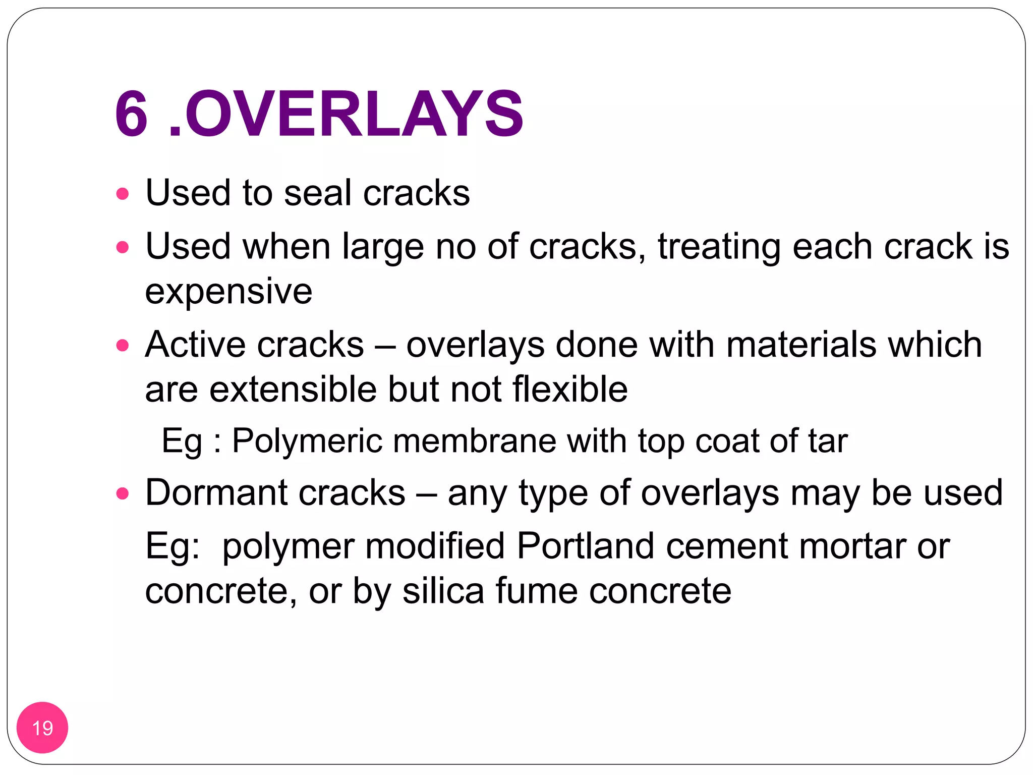 Crack repair techniques | PPTX
