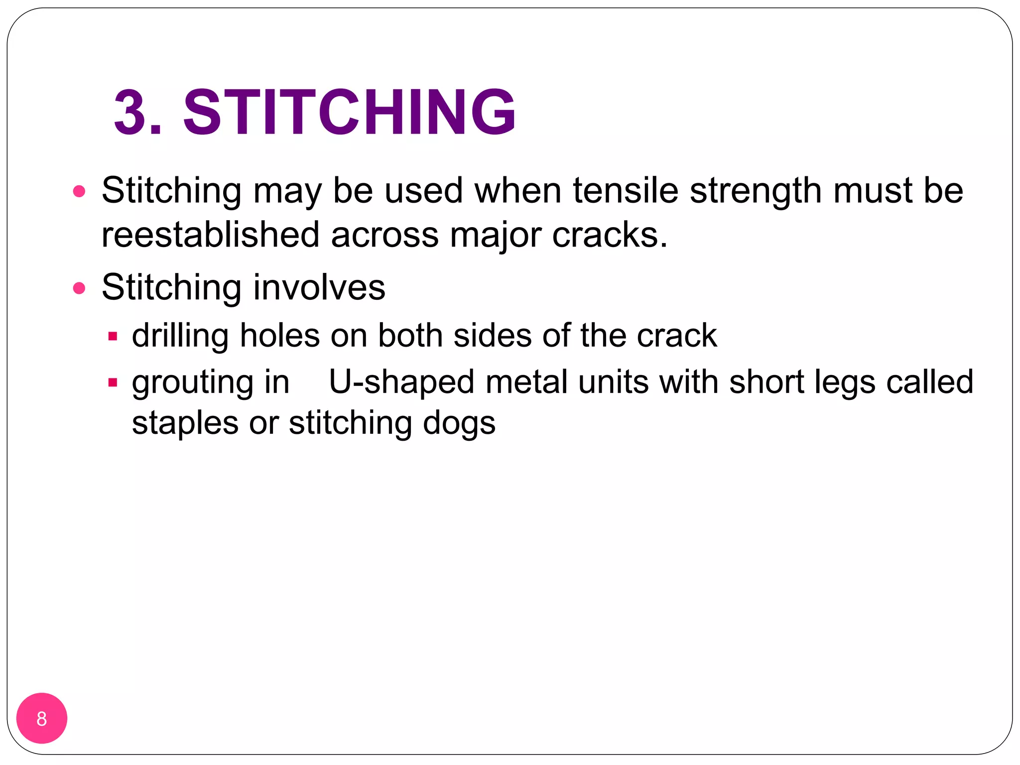 Crack repair techniques | PPTX