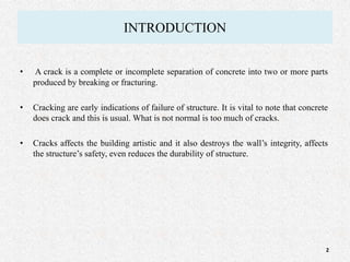 Cracks in concrete and its remedial measures | PPTX