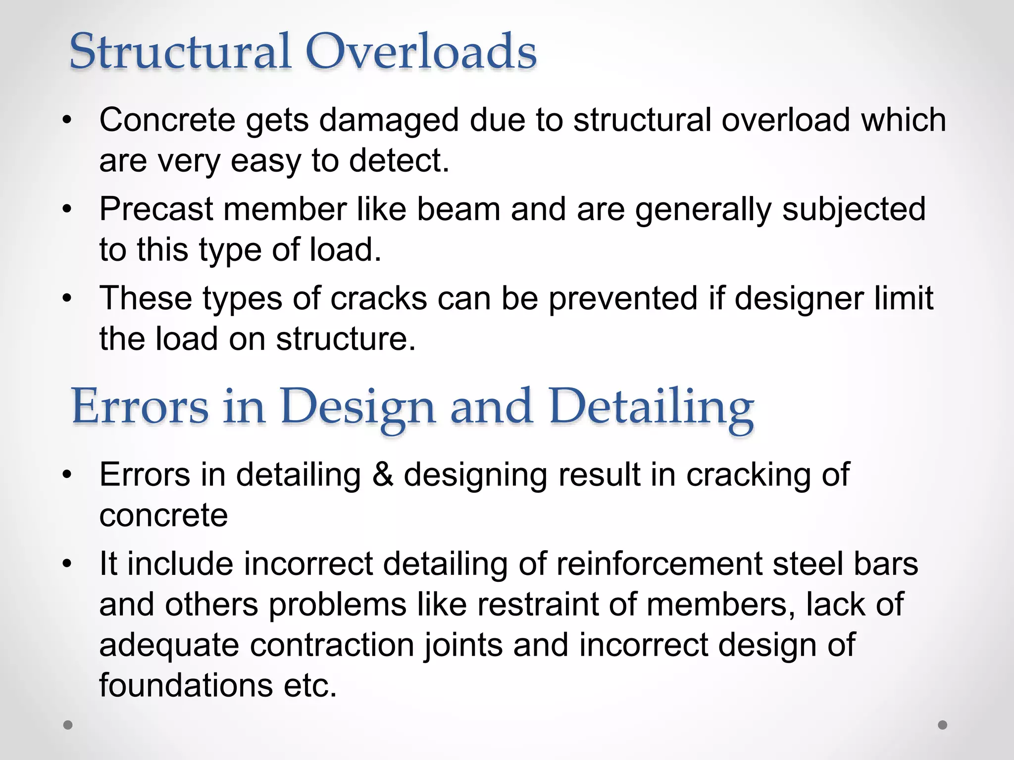 Cracks in concrete structure | PPT