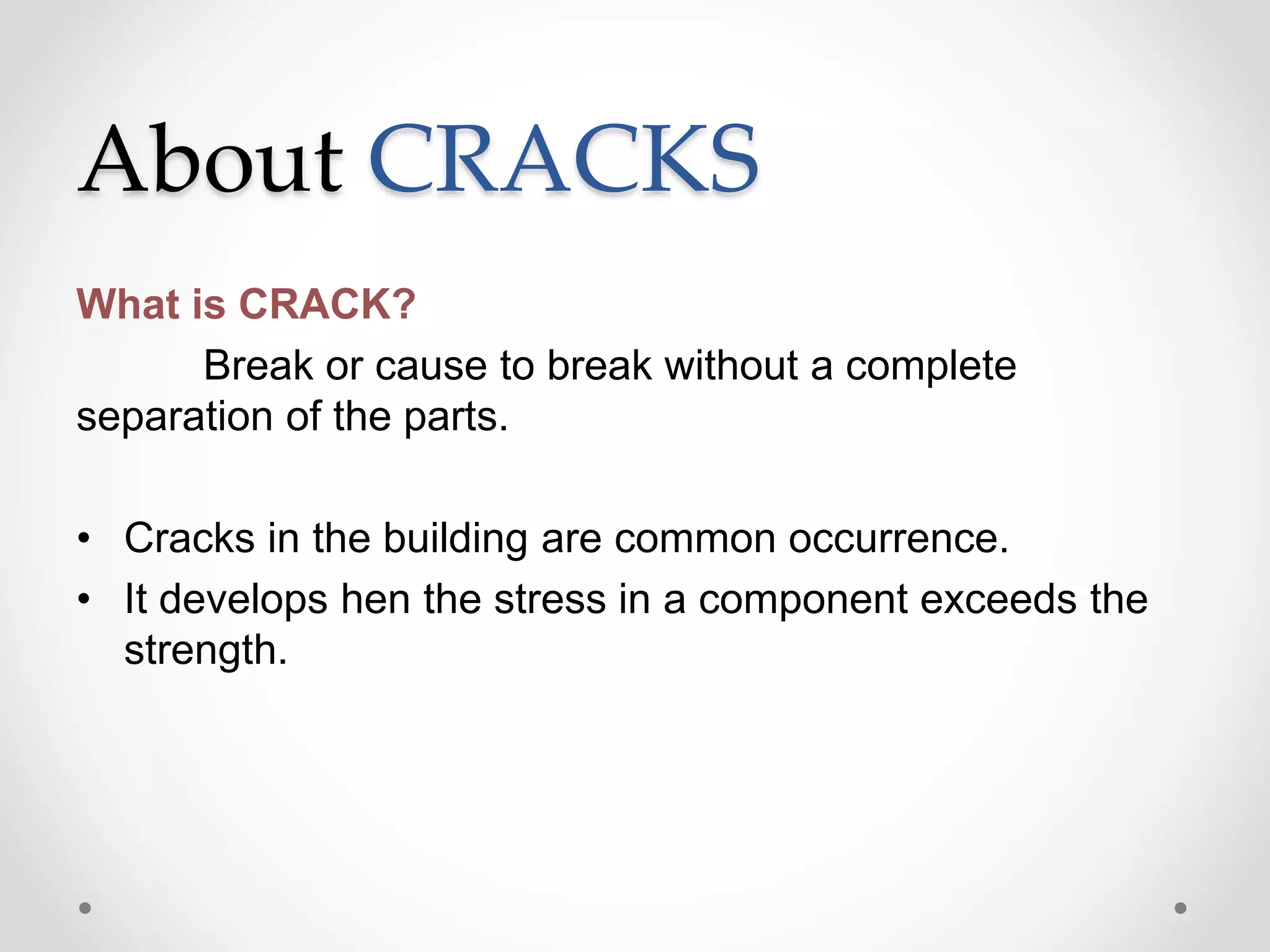 Cracks in concrete structure | PPT