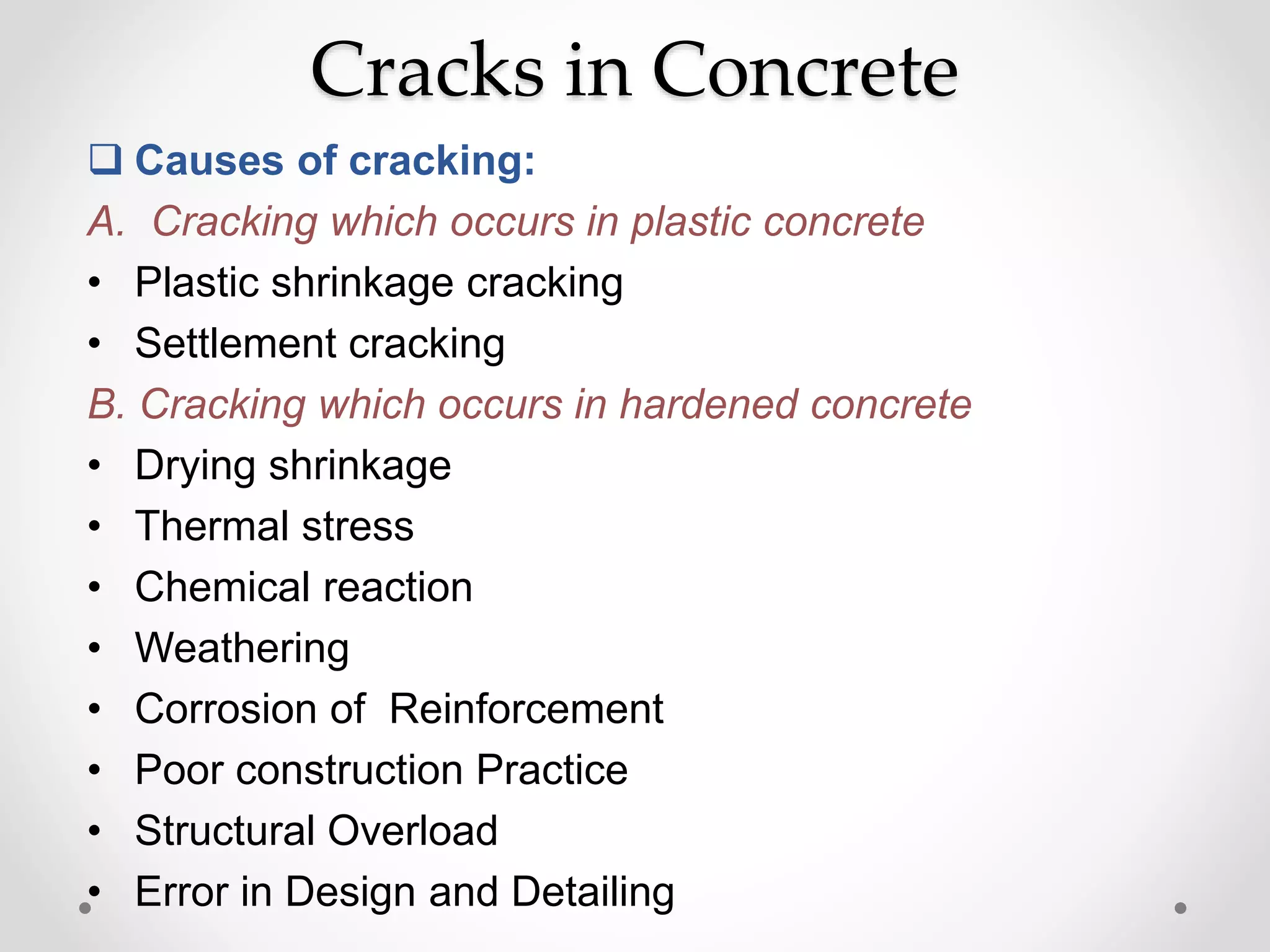 Cracks in concrete structure | PPT
