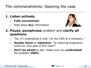 Case Interview Prep - Crack the Case Workshop | PPTX
