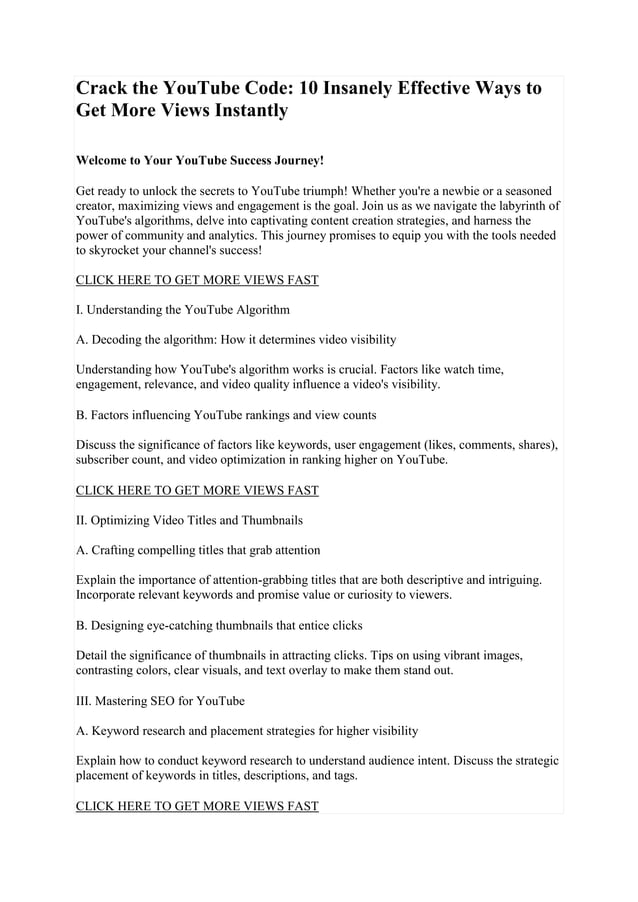 Tips To Boost Your Views On Youtube | PDF