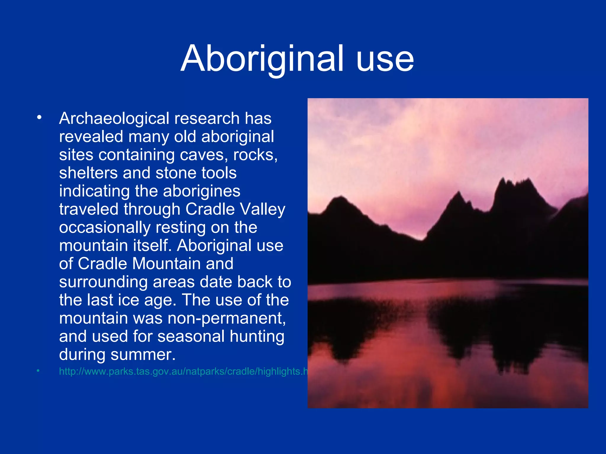 Cradle mountain presentation. | PPT