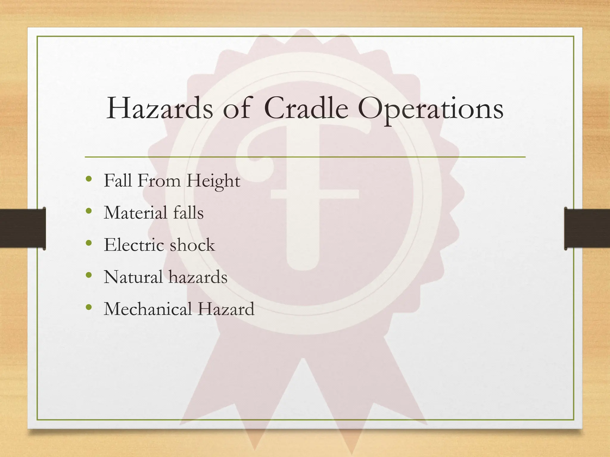 Cradle Operator Safety Training ppt .ppt