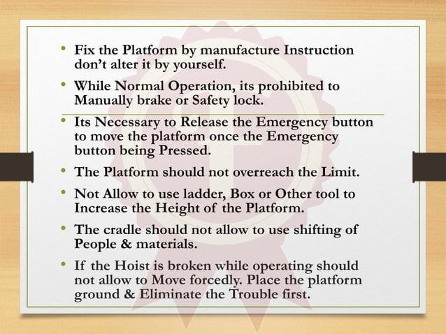 Cradle Operator Safety Training ppt .ppt