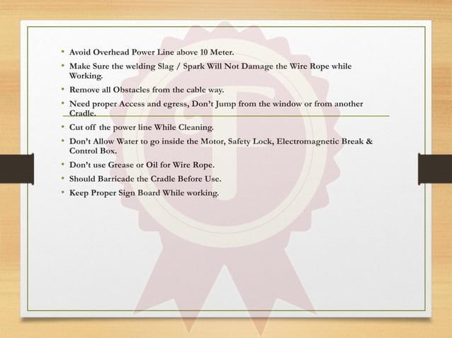 Cradle Operator Safety Training ppt .ppt