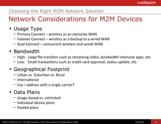 Choosing the Right M2M Network Solution | PPT
