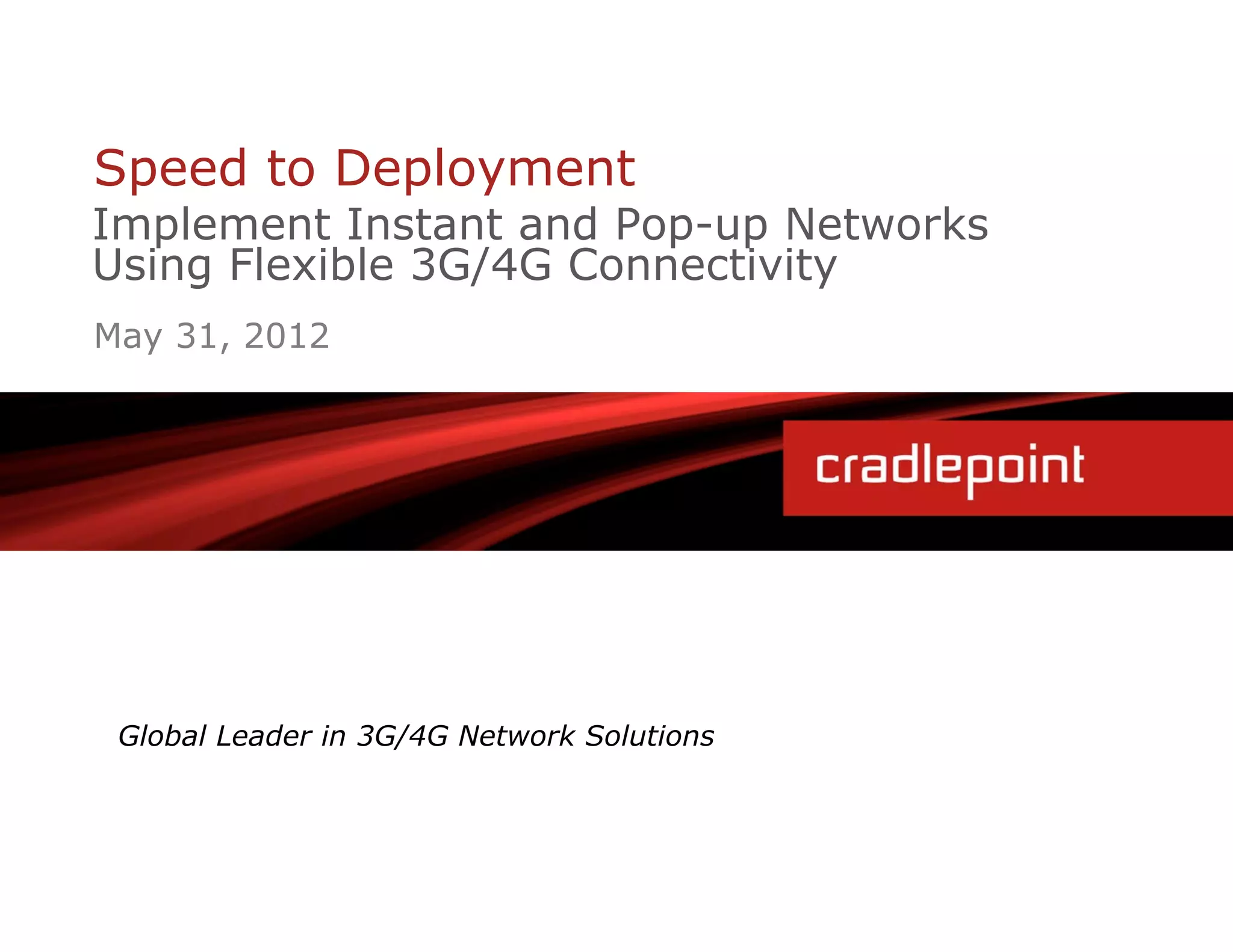 Speed to Deployment: Implement Instant and Pop-up Networks Using ...