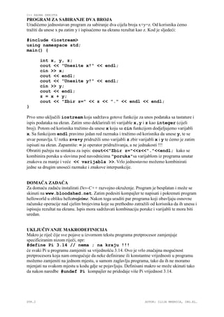 C++ radna skripta | PDF