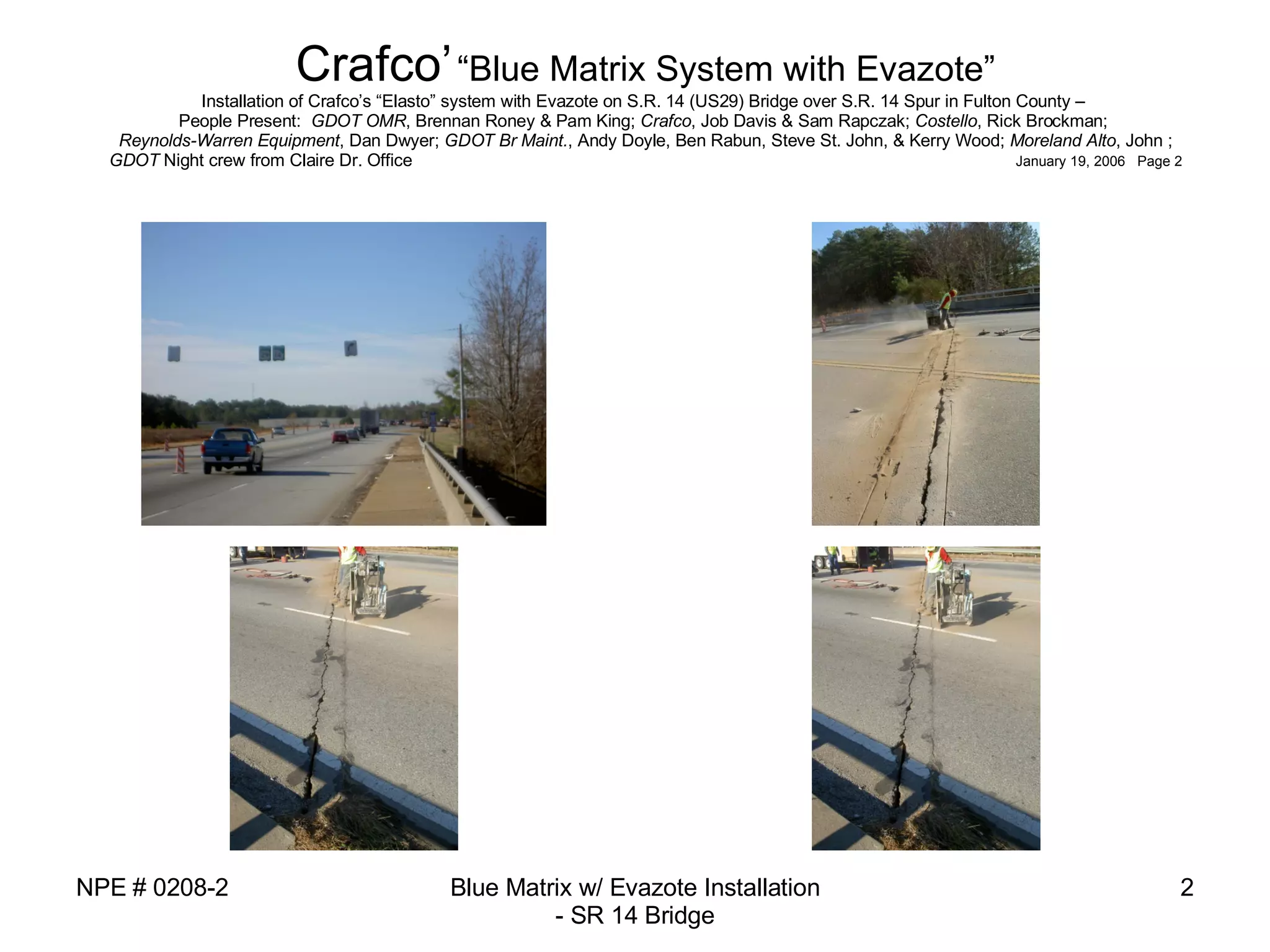Crafco "Blue Matrix System" with Evazote | PPT