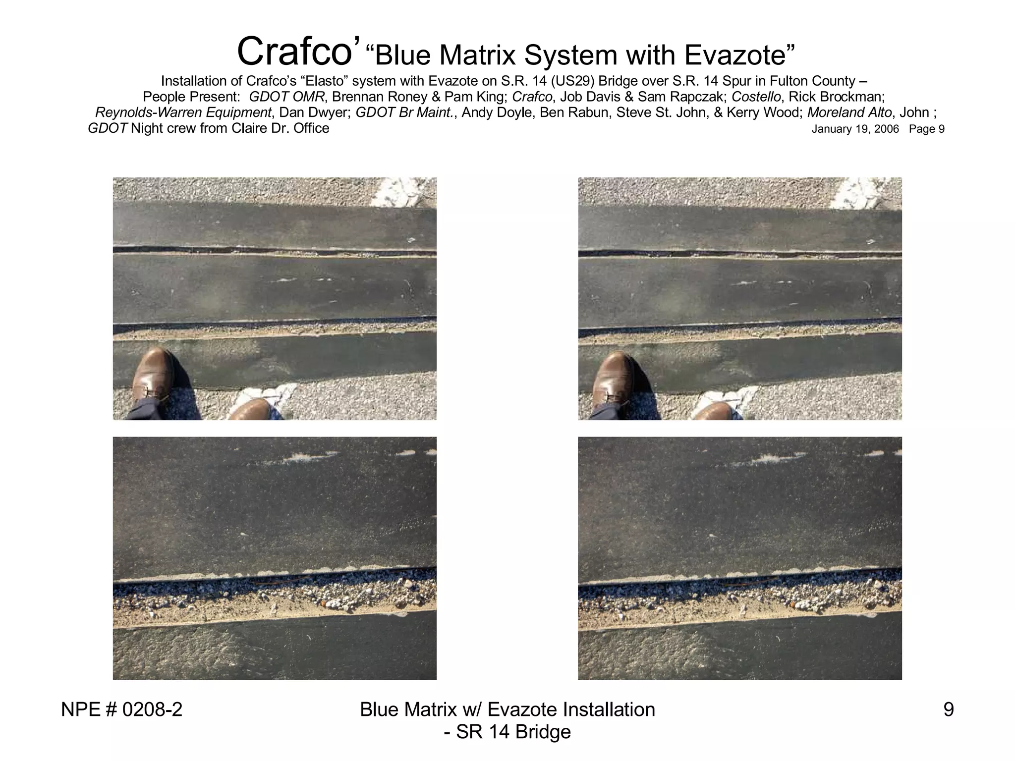 Crafco "Blue Matrix System" with Evazote | PPT