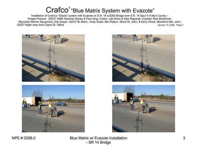 Crafco "Blue Matrix System" with Evazote | PPT