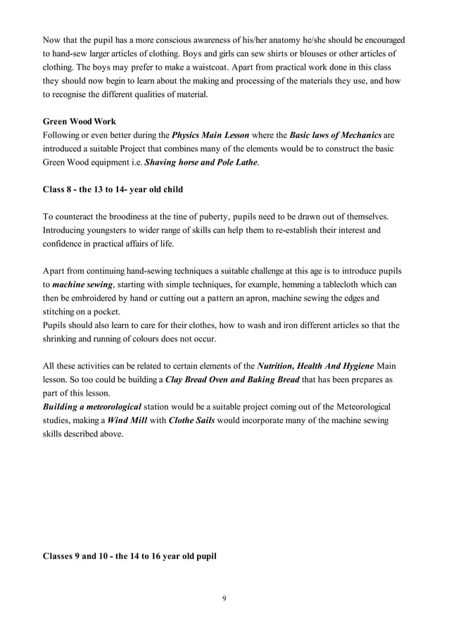 THE WALDORF HAND WORK & CRAFT CURRICULUM | PDF