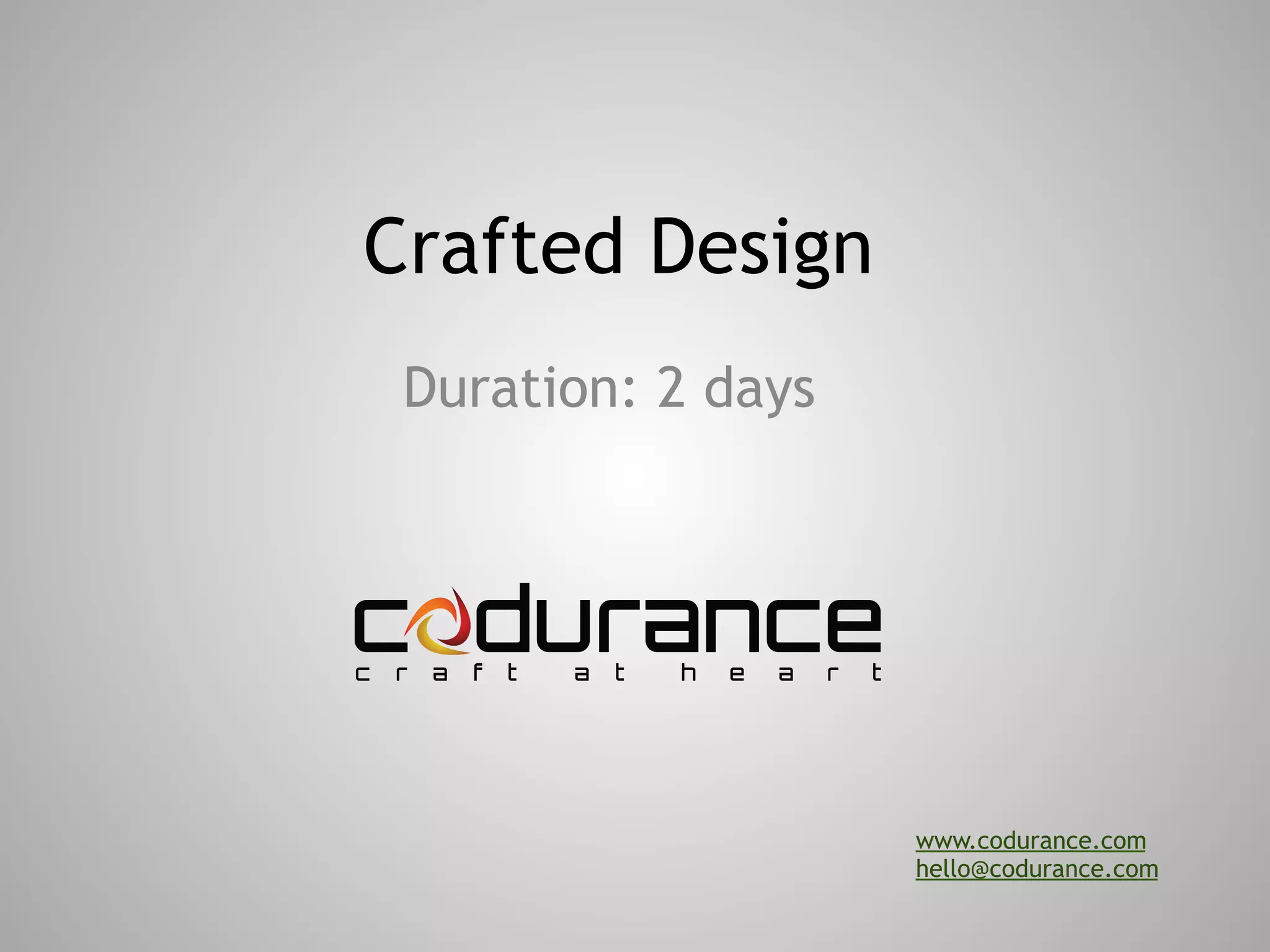 Codurance Courses: Crafted Design | PDF