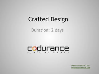 Codurance Courses: Crafted Design | PDF
