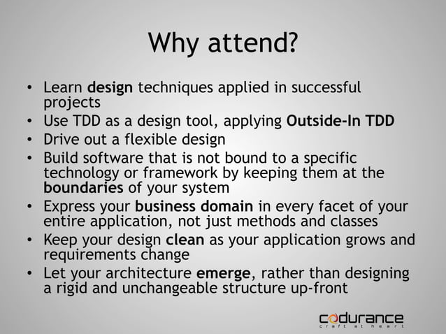 Codurance Courses: Crafted Design | PPT