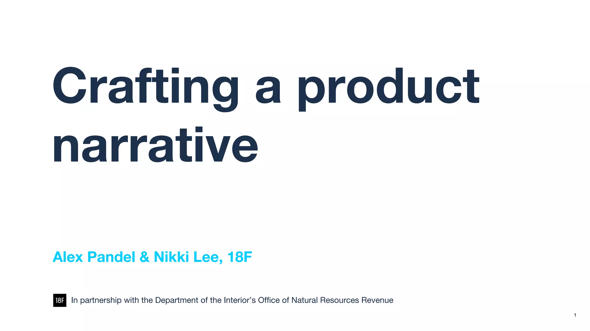 Crafting a central product narrative | PPT