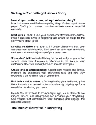 Crafting a Compelling Business Story - The Art of Narrative in ...