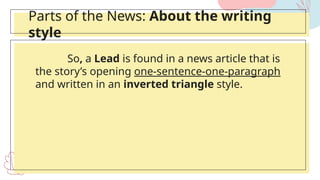 Crafting a Good lead campus journalism educ | PPTX