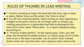 Crafting a Good lead campus journalism educ | PPTX