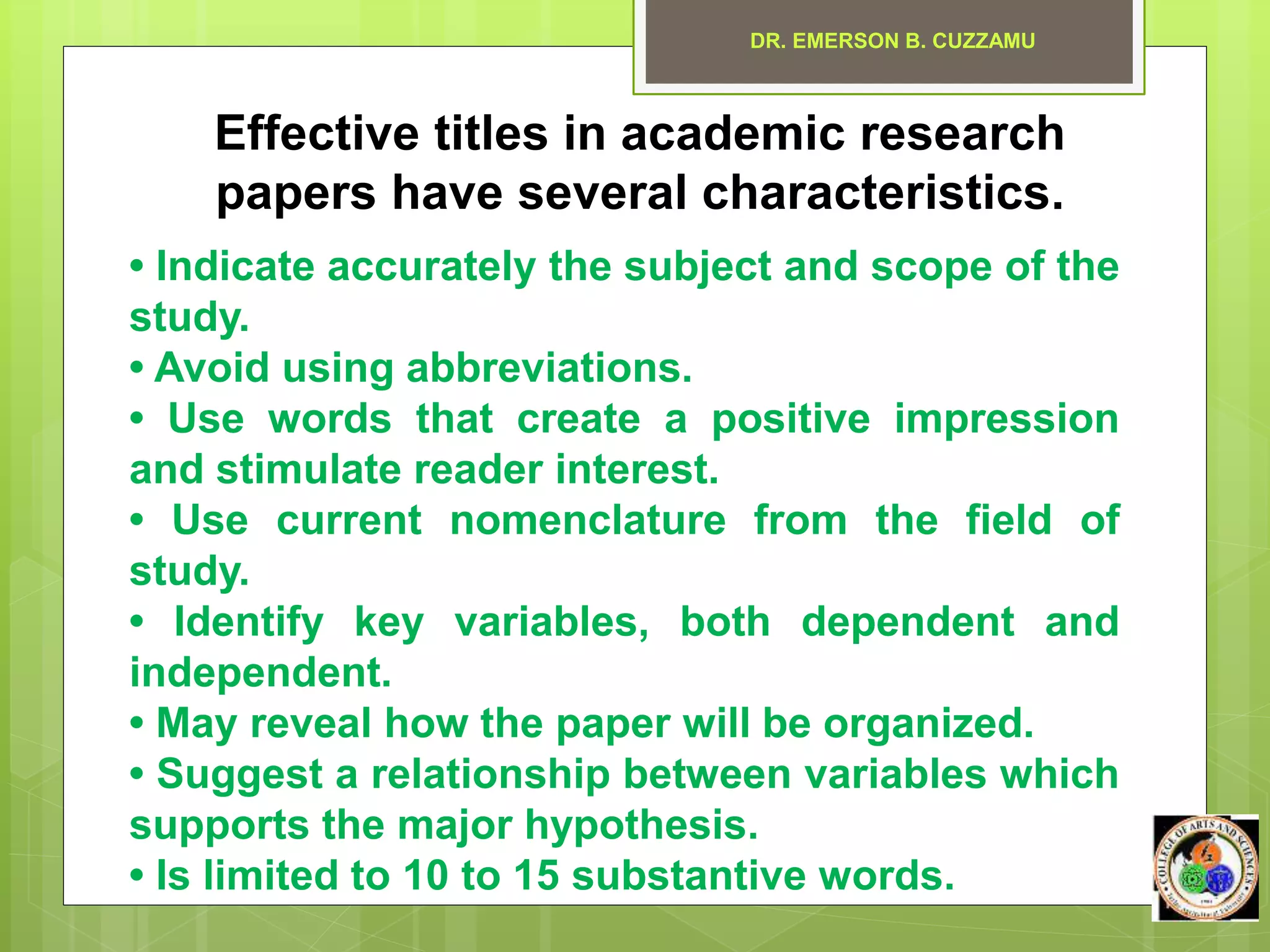 CRAFTING A RESEARCH TITLE.pptx