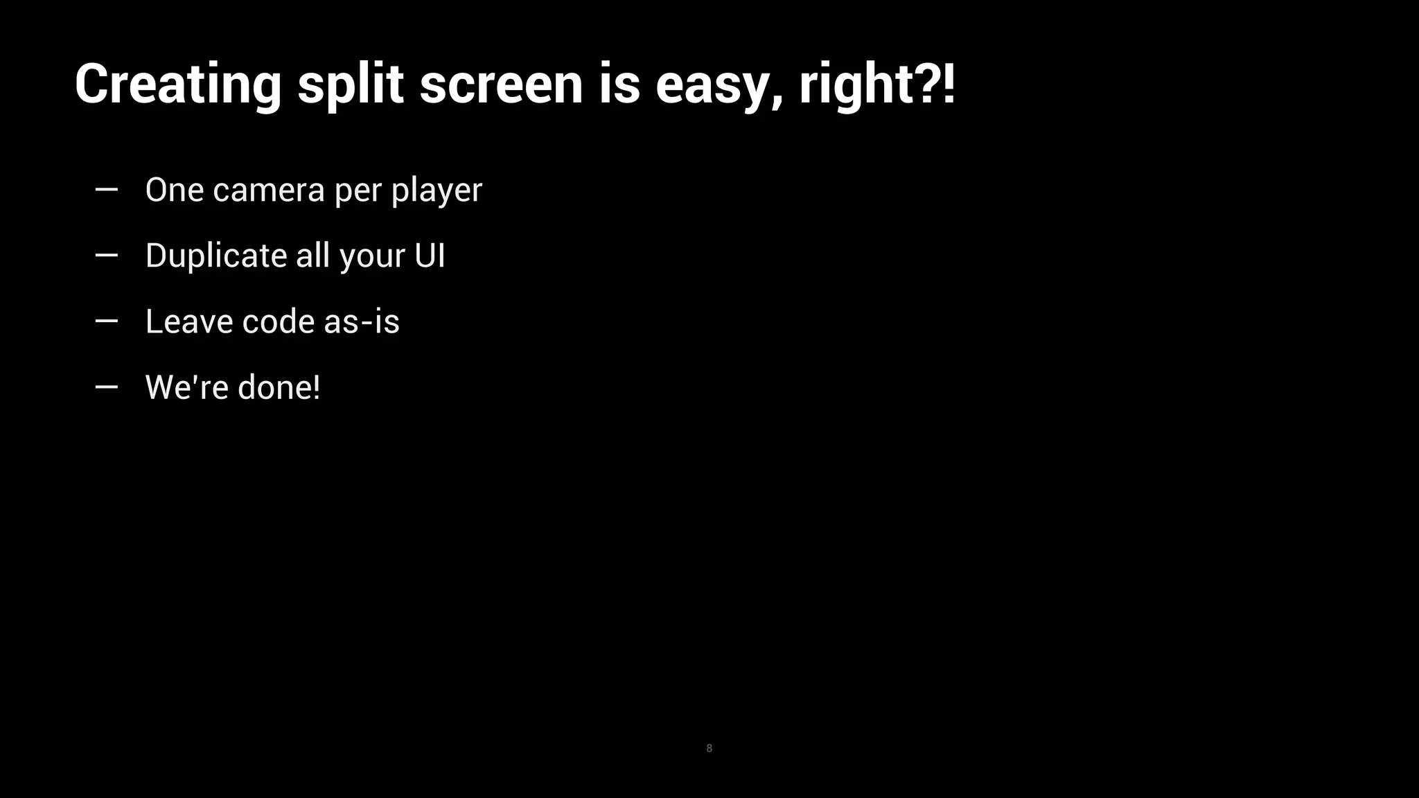 A split screen-viable UI event system - Unite Copenhagen 2019 | PDF