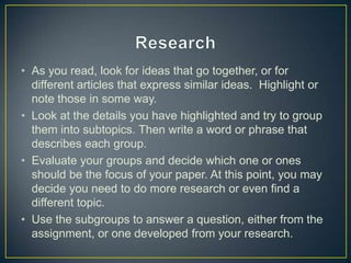 Crafting a thesis statement | PPTX