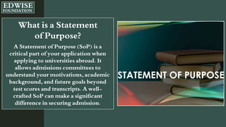 Crafting a Winning Statement of Purpose for Studying Abroad. | PDF