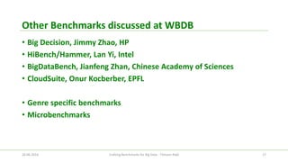 Crafting bigdatabenchmarks | PPT