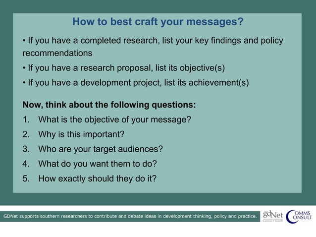 Crafting effective messages | PPT