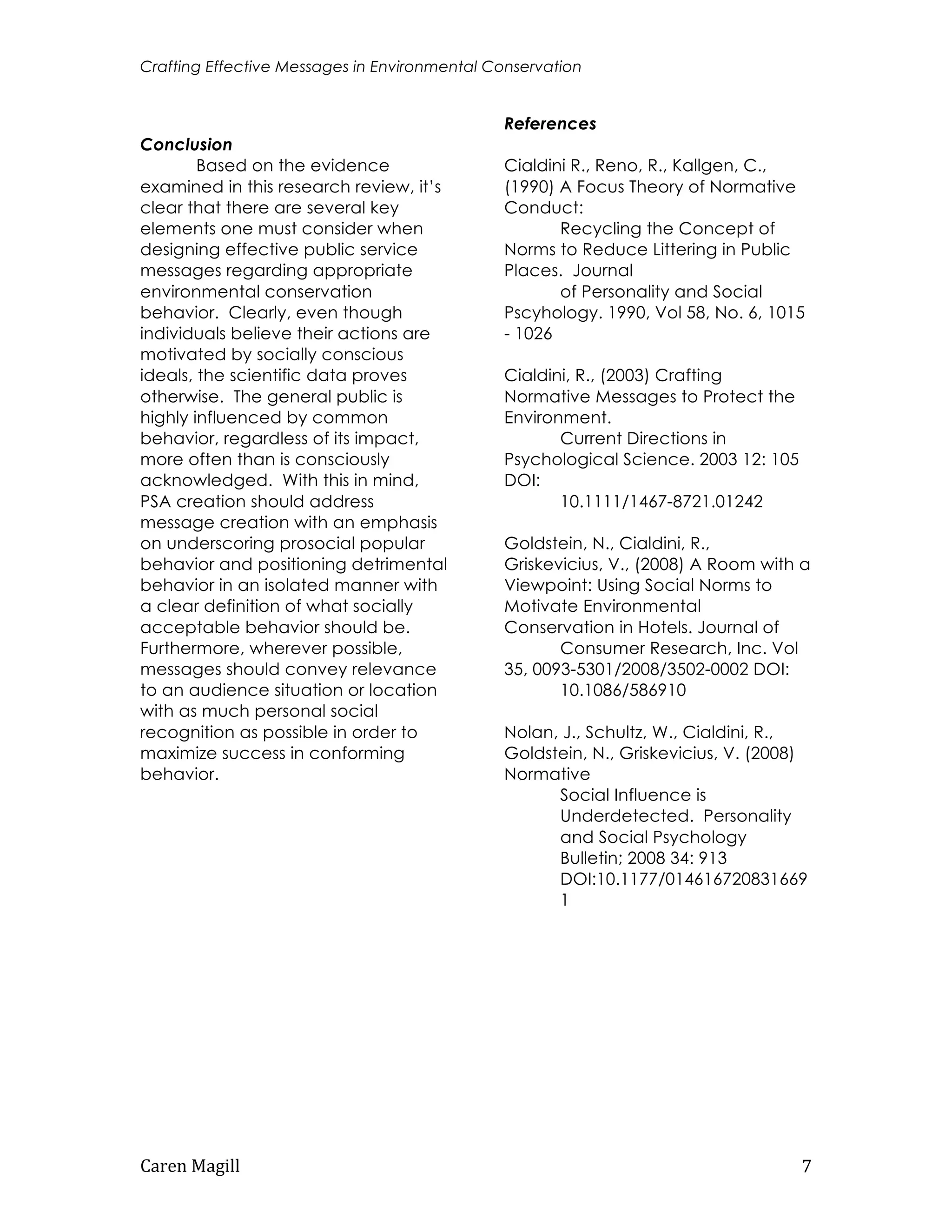 Crafting effective messages for environmental conservation | PDF