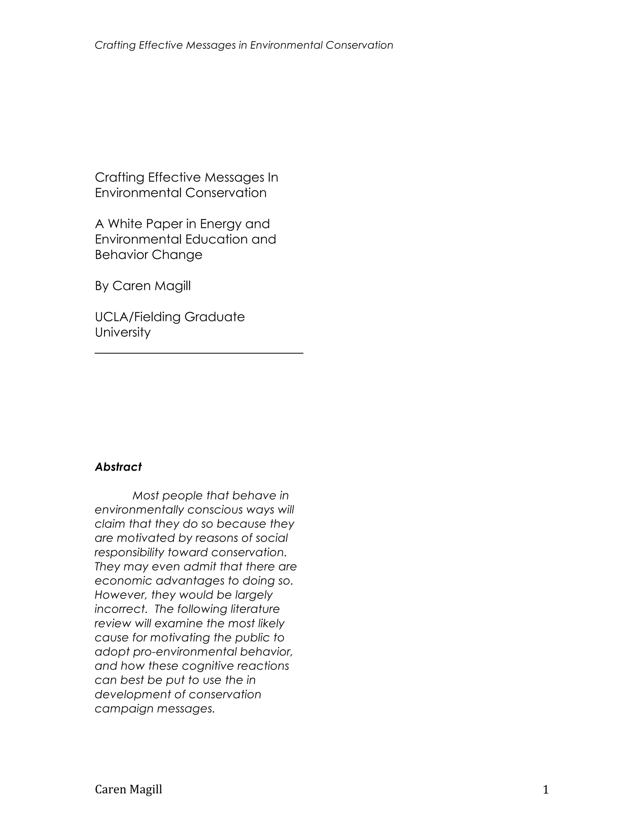 Crafting effective messages for environmental conservation | PDF