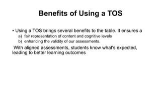 Crafting Effective Tables of Specifications (TOS).pptx
