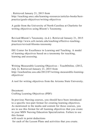 Crafting Meaningful and Measurable Learning ObjectivesLearning o.docx