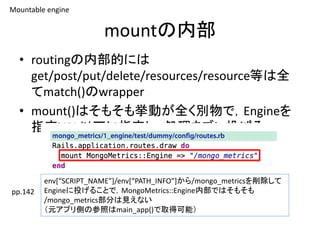 Crafting Rails4 Applications読み回 7. Managing Application Events with Mountable Engines | PPTX