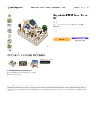 Keyestudio ESP32 Smart Farm Kit | CraftingTable | PDF