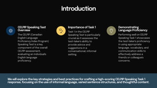 Crafting the Best CELPIP Speaking Task 1 Response | PDF