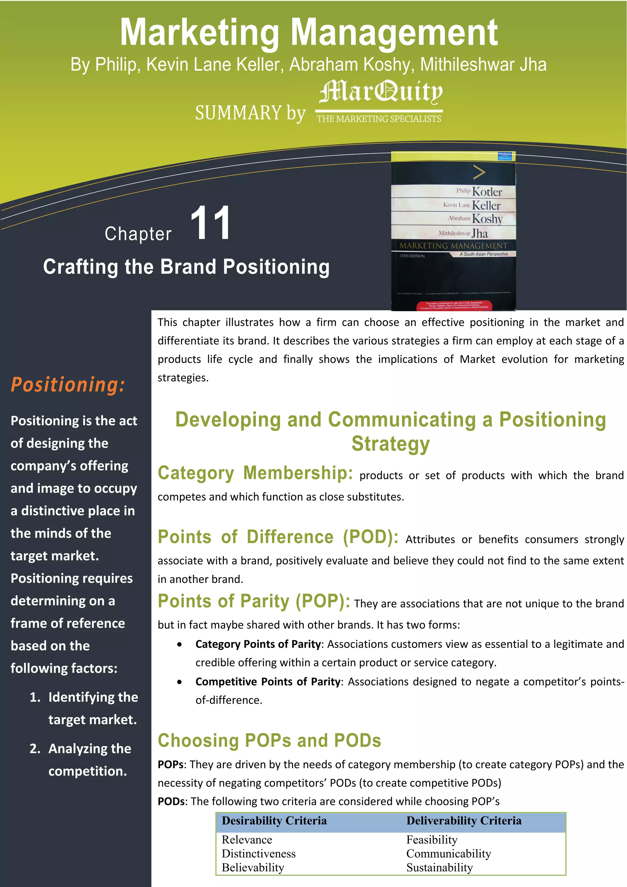 Crafting the brand positioning 11 | PDF