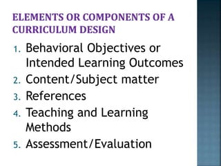 Crafting the curriculum | PPTX