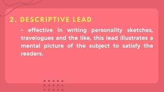Crafting the Good Lead for course Campus Journalism | PDF