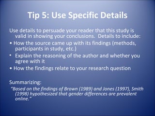 Crafting the literature review | PPT