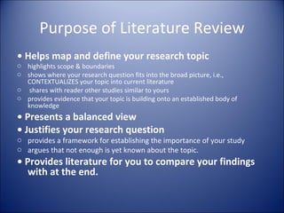 Crafting the literature review