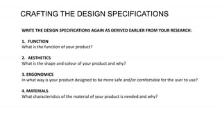 Crafting the problem situation, design brief and specifications | PPTX