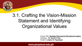 Crafting Effective Vision, Mission, and Core Values Statements for ...