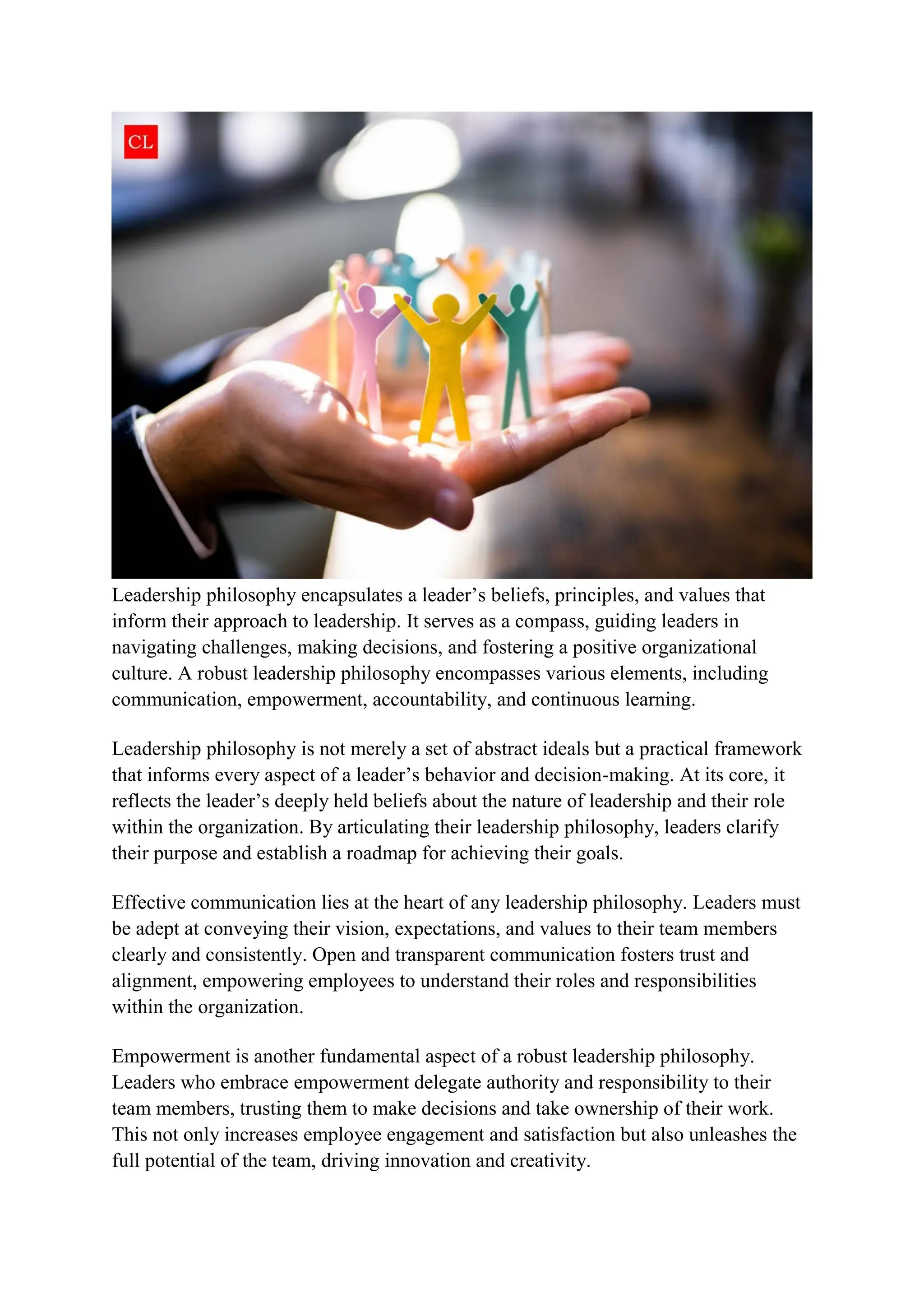 Crafting Your Leadership Philosophy: A Blueprint for Success | PDF