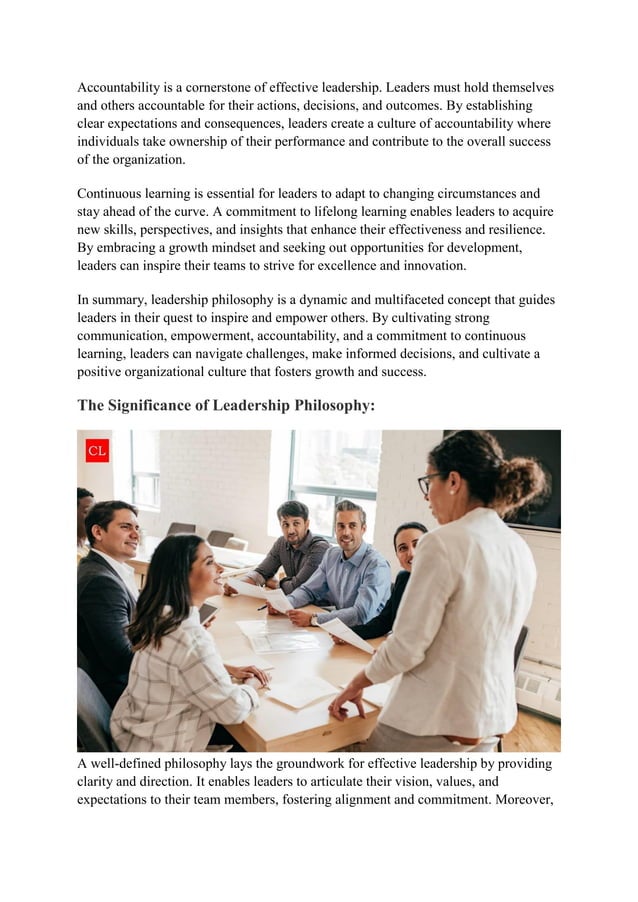 Crafting Your Leadership Philosophy: A Blueprint for Success | PDF