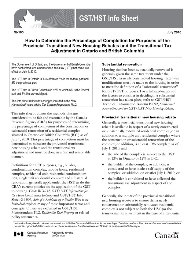 GST/HST Info Sheet | PDF